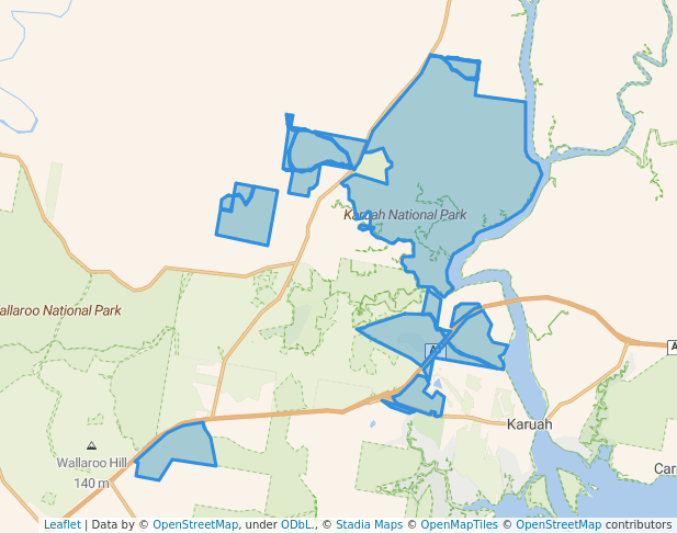 Karuah National Park in Limeburners Creek | Map and Routes