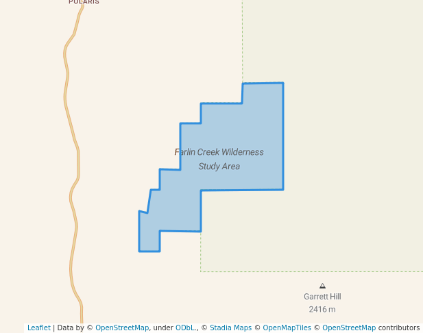 Farlin Creek Wilderness Study Area in Polaris | Map and Routes