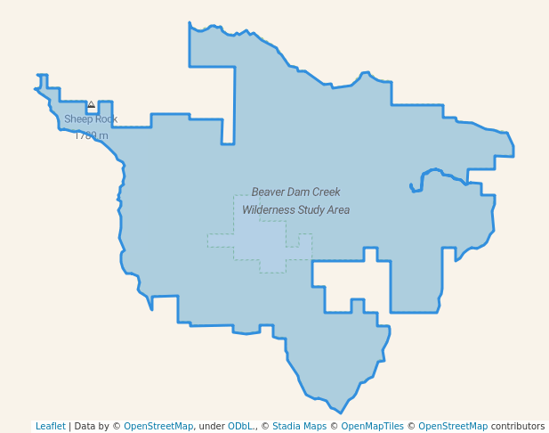 Beaver Dam Creek Wilderness Study Area in Westfall | Map and Routes