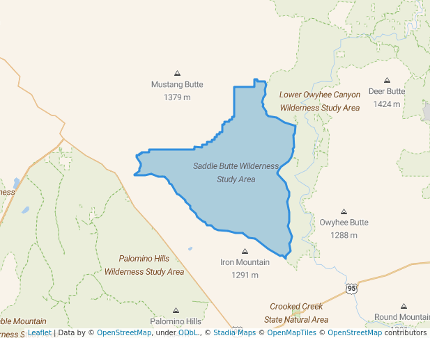 Saddle Butte Wilderness Study Area in South Mountain | Map and Routes
