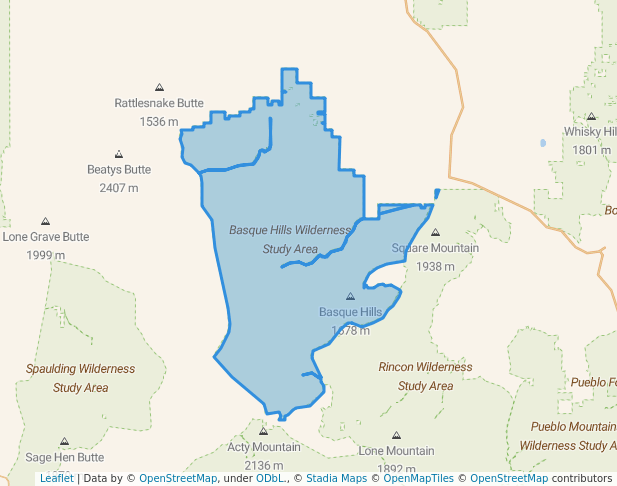 Basque Hills Wilderness Study Area in undefined | Map and Routes