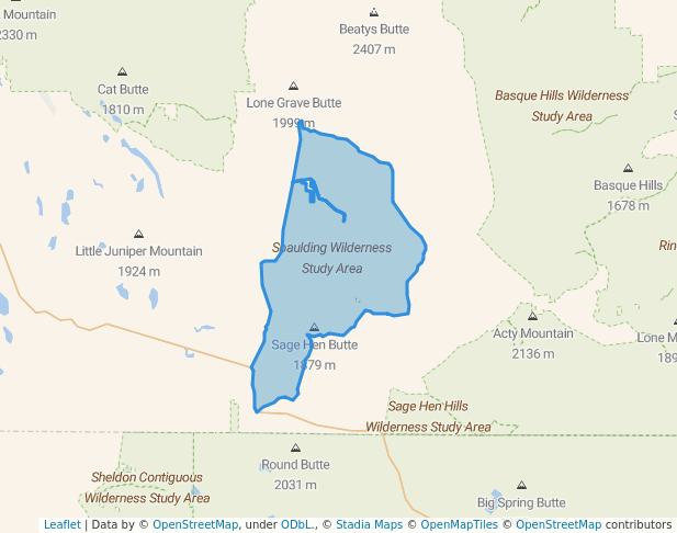 Spaulding Wilderness Study Area in Adel | Map and Routes
