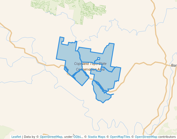 Copeland Tops State Conservation Area in Copeland | Map and Routes