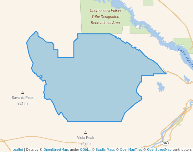 Whipple Mountains Wilderness in undefined | Map and Routes