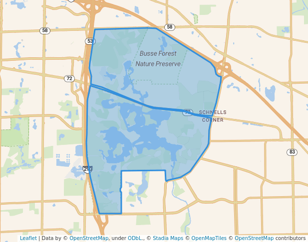 Busse Woods in Elk Grove Village | Map and Routes