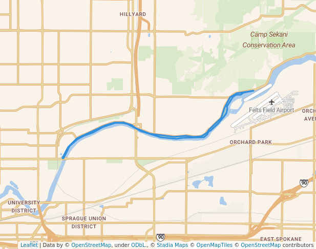 Upriver Drive Parkway in Spokane | Map and Routes