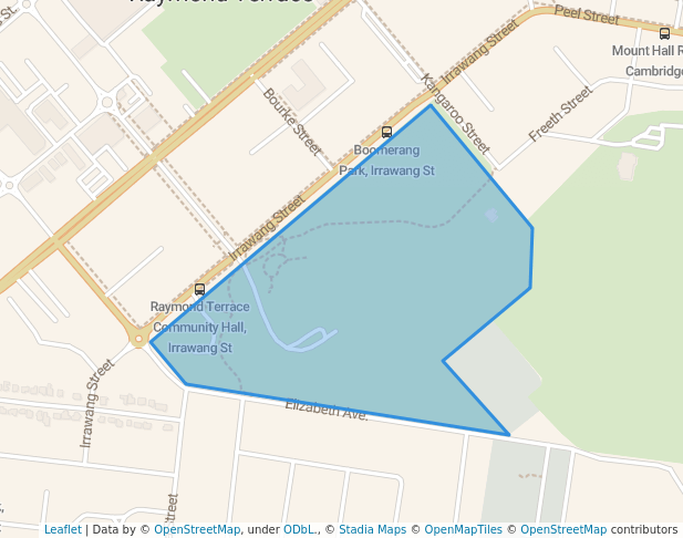 Boomerang Park in Raymond Terrace | Map and Routes