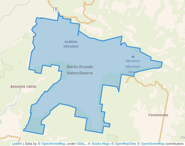 Barren Grounds Nature Reserve in Barren Grounds | Map and Routes