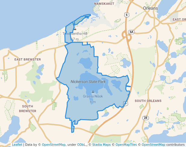 Nickerson State Park in Brewster | Map and Routes