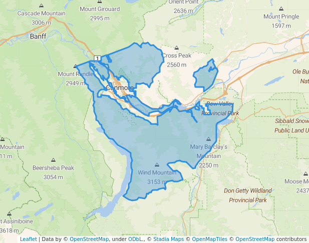 Bow Valley Wildland Provincial Park in Canmore | Map and Routes