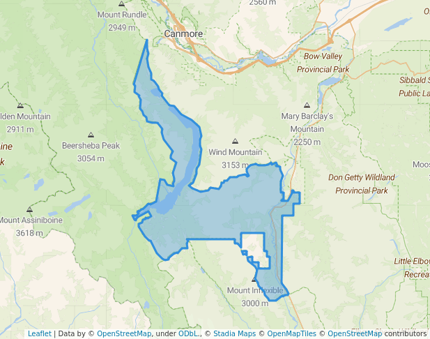 Spray Valley Provincial Park in Exshaw | Map and Routes
