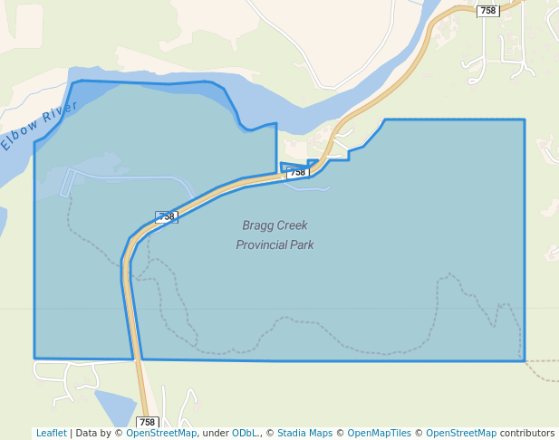 Bragg Creek Provincial Park in Bragg Creek | Map and Routes