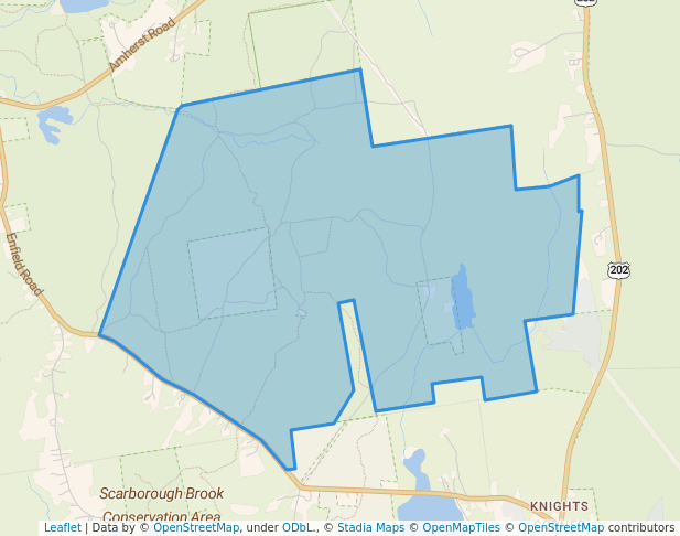 Cadwell Memorial Forest in Pelham | Map and Routes