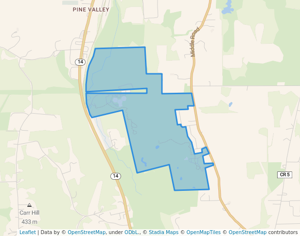 Mark Twain State Park in Horseheads | Map and Routes