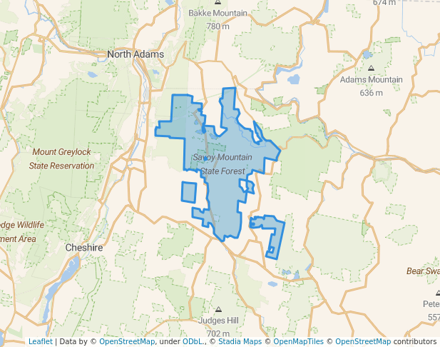 Savoy Mountain State Forest in Savoy | Map and Routes