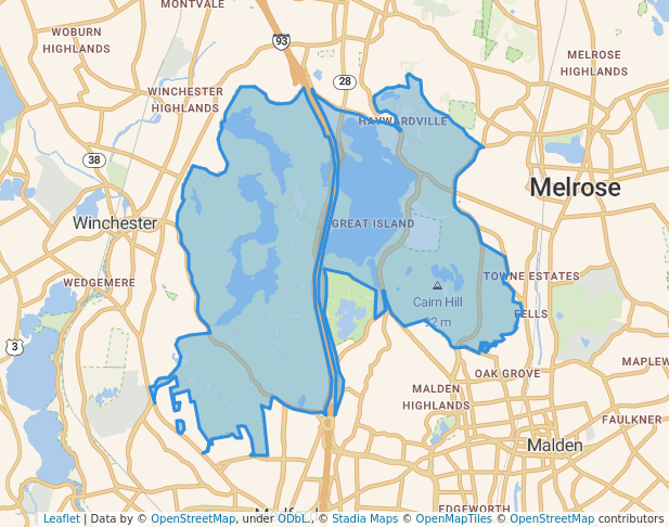 Middlesex Fells Reservation in Stoneham | Map and Routes