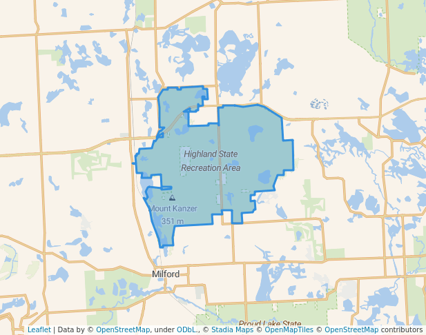 Highland State Recreation Area in Highland Charter Township | Map and ...