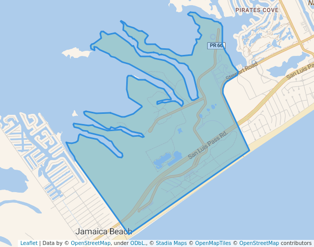 Galveston Island State Park in Galveston | Map and Routes