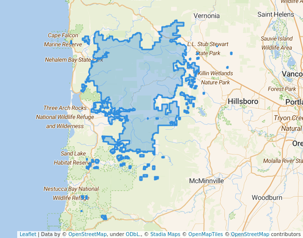 Tillamook State Forest in Tillamook | Map and Routes