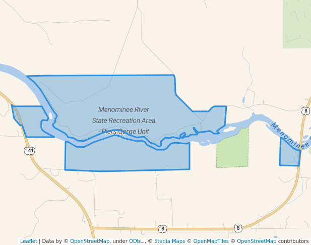 Menominee River State Recreation Area - Piers Gorge Unit in Niagara ...