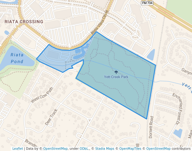 Yett Creek Park in Austin | Map and Routes