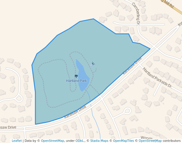 Hartland Park in Lexington | Map and Routes