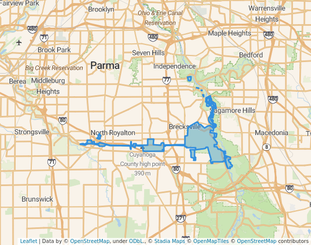 Brecksville Reservation in Brecksville | Map and Routes
