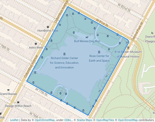 Theodore Roosevelt Park in New York | Map and Routes