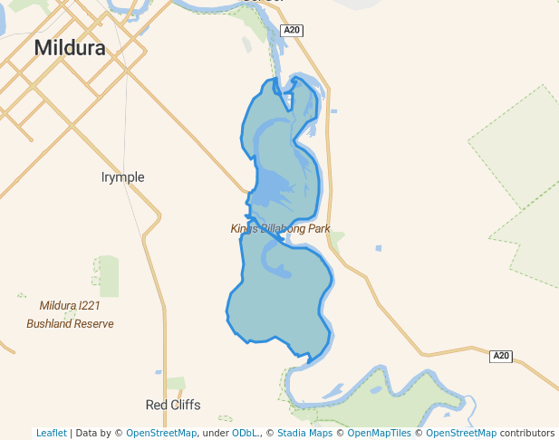 Kings Billabong Park in Irymple | Map and Routes