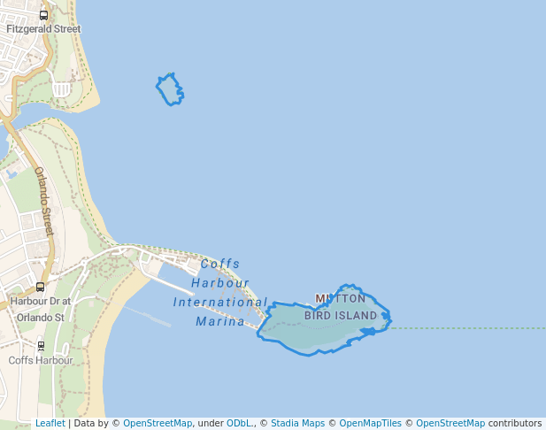 Muttonbird Island Nature Reserve in Coffs Harbour | Map and Routes