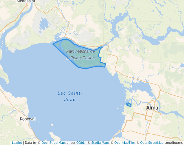 Parc national de la Pointe-Taillon in Saint-Henri-de-Taillon | Map and ...