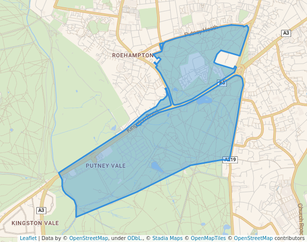 Putney Heath in London | Map and Routes