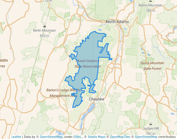 Mount Greylock State Reservation in Adams | Map and Routes
