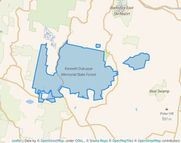 Kenneth Dubuque Memorial State Forest in Hawley | Map and Routes