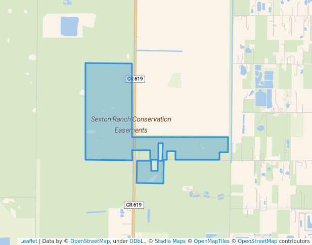 Sexton Ranch Conservation Easements in Vero Beach | Map and Routes