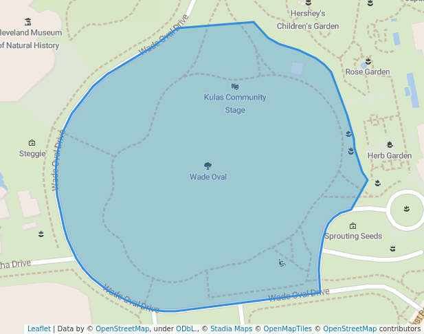 Wade Oval in Cleveland | Map and Routes