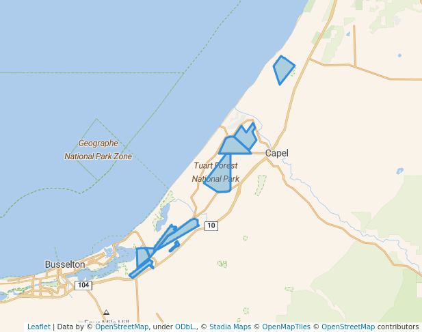 Tuart Forest National Park in Forrest Beach | Map and Routes