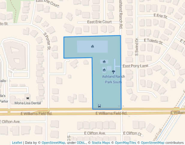 Ashland Ranch Park South in Gilbert | Map and Routes