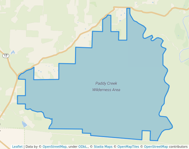 Paddy Creek Wilderness Area in Plato | Map and Routes
