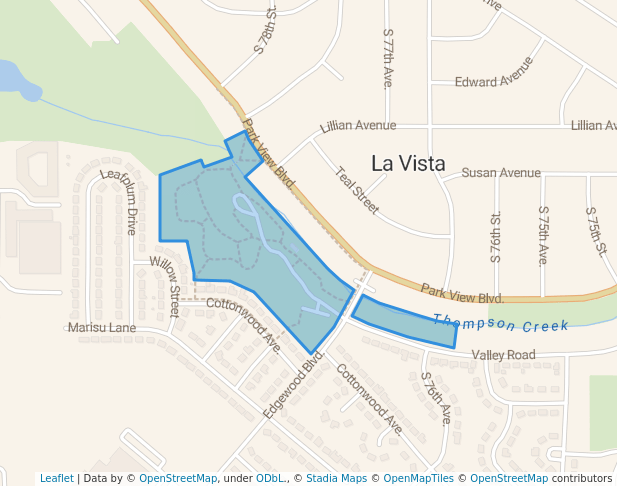 Central Park in La Vista | Map and Routes