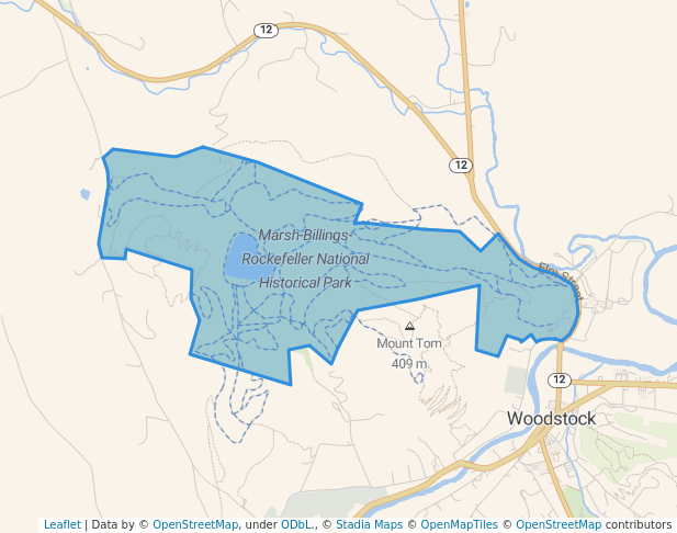 Marsh-Billings-Rockefeller National Historical Park in Woodstock | Map ...