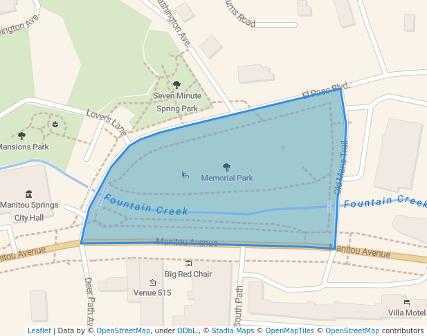 Memorial Park in Manitou Springs | Map and Routes