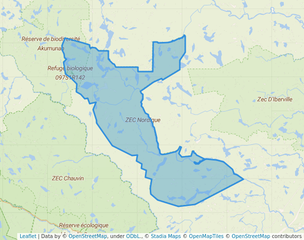ZEC Nordique in Longue-Rive | Map and Routes