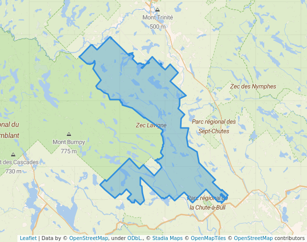 Zec Lavigne in Saint-Zénon | Map and Routes
