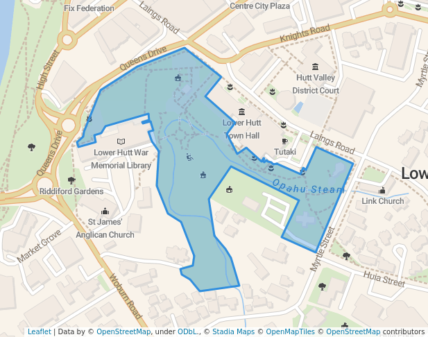 Riddiford Gardens in Lower Hutt | Map and Routes