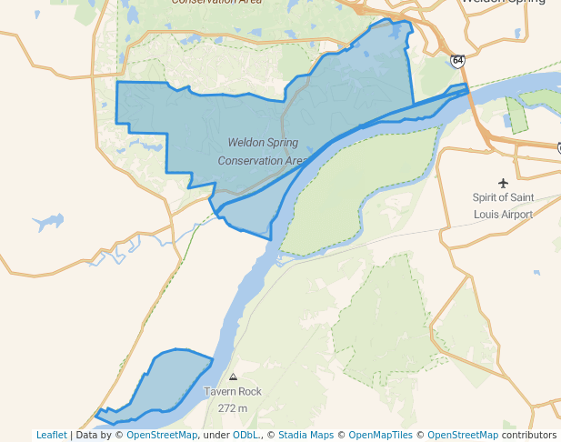Weldon Spring Conservation Area in Defiance | Map and Routes