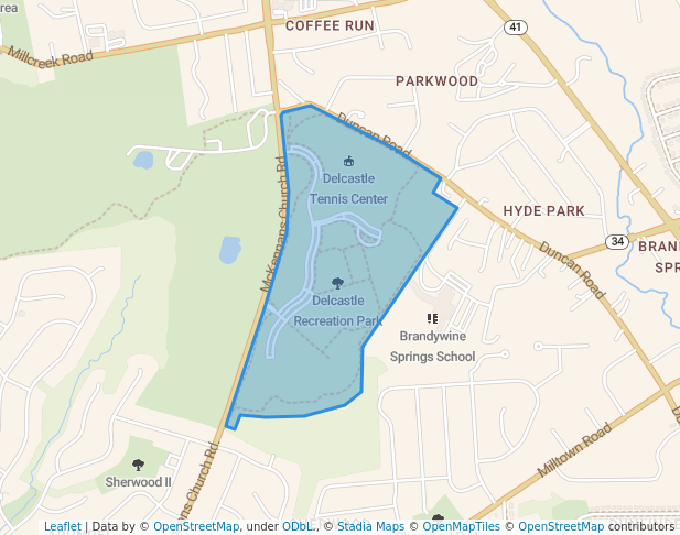 Delcastle Recreation Park in Wilmington | Map and Routes