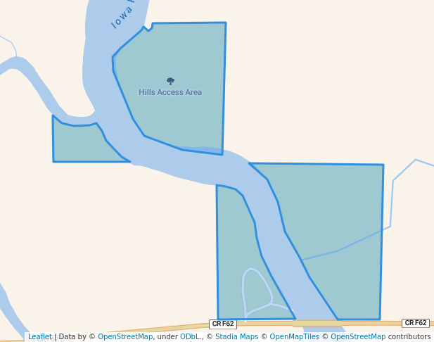 Hills Access Area in Iowa City | Map and Routes