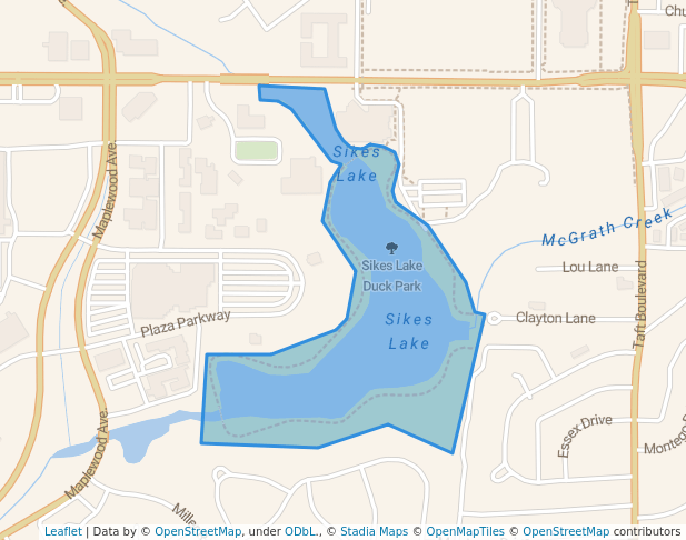 Sikes Lake Duck Park in Wichita Falls | Map and Routes