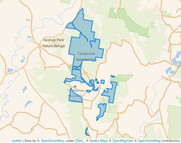 Tamborine National Park in Tamborine Mountain | Map and Routes